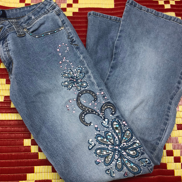 Apple Bottoms | Jeans | Apple Bootcut Womens Jean Rhinestone Pants Size ...